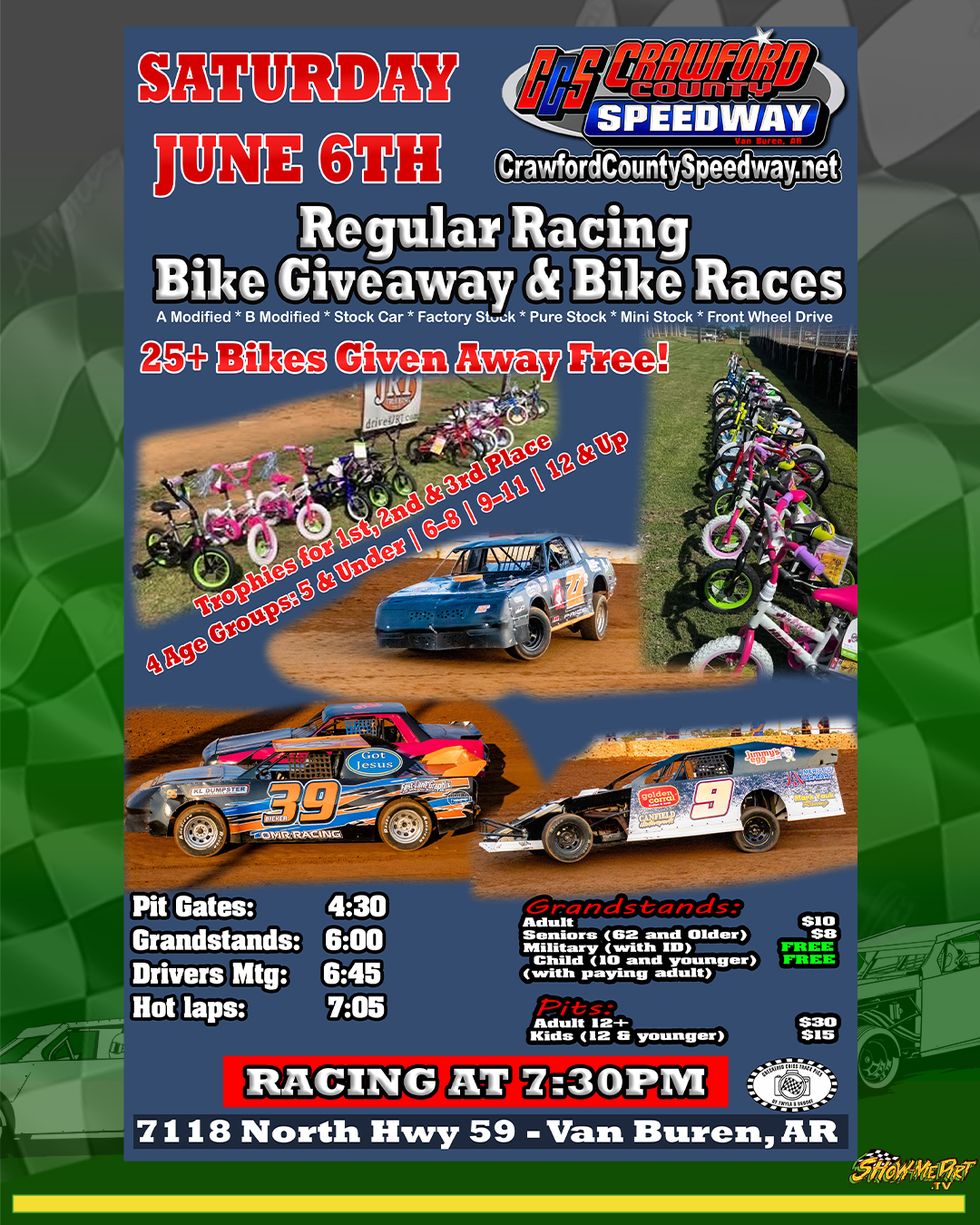 RACE NIGHT THIS Saturday! Crawford County Speedway— 7118 N Highway 59 ...